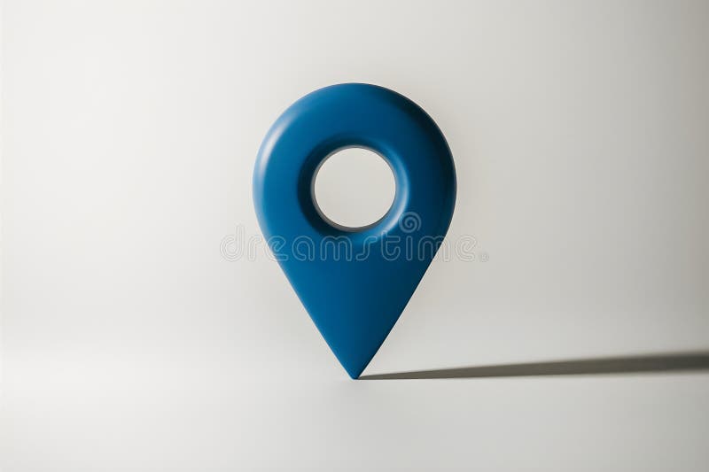 3D Blue Location Pin Centered on White Background, Sleek Design with ...