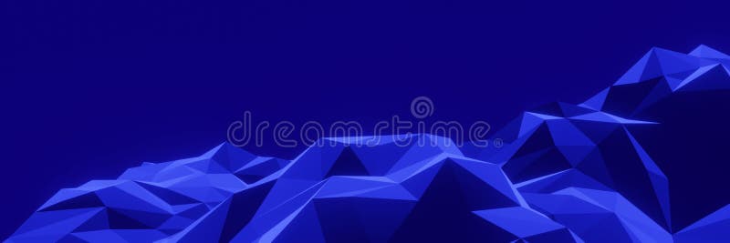 3D Blue Low Polygon Topographic Terrain Stock Illustration ...