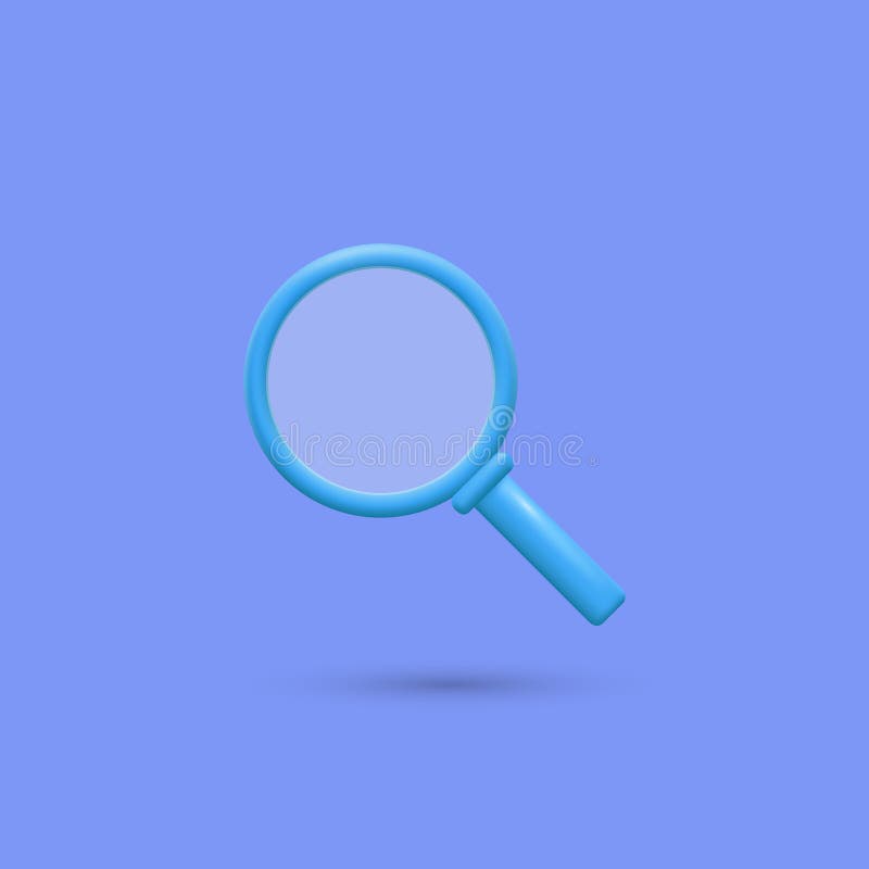 3d Blue Magnifying Glass Icon Vector Stock Vector - Illustration of ...