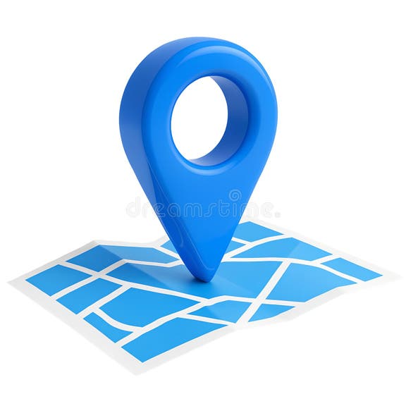 3D Blue Map Pointer Location Icon Stock Illustration - Illustration of ...