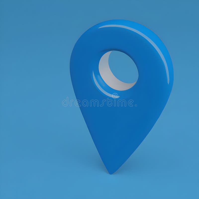 3d Blue Map Pointer Pin. Generative AI. Stock Illustration ...