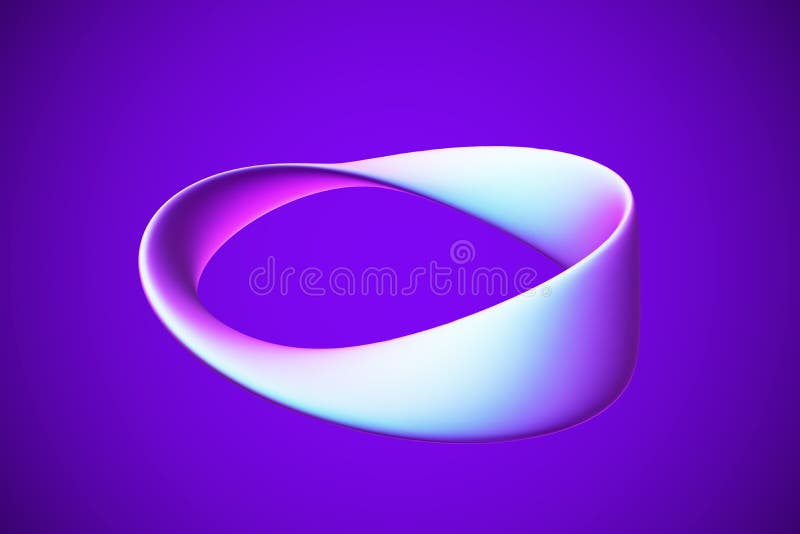3D Blue Moebius Strip Isolated on Blue Background Stock Illustration ...