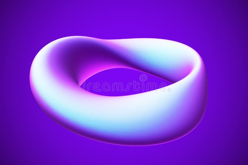 3D Blue Moebius Strip Isolated on Blue Background Stock Illustration ...