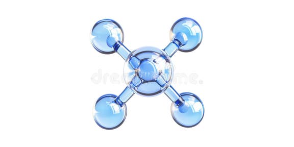3D Blue Molecular Structure Model. Scientific Visualization of Chemical ...