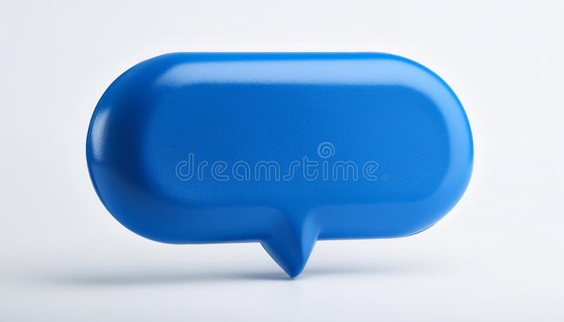 3D Blue Notification Message Pop-up on White Background. Speech Cloud ...