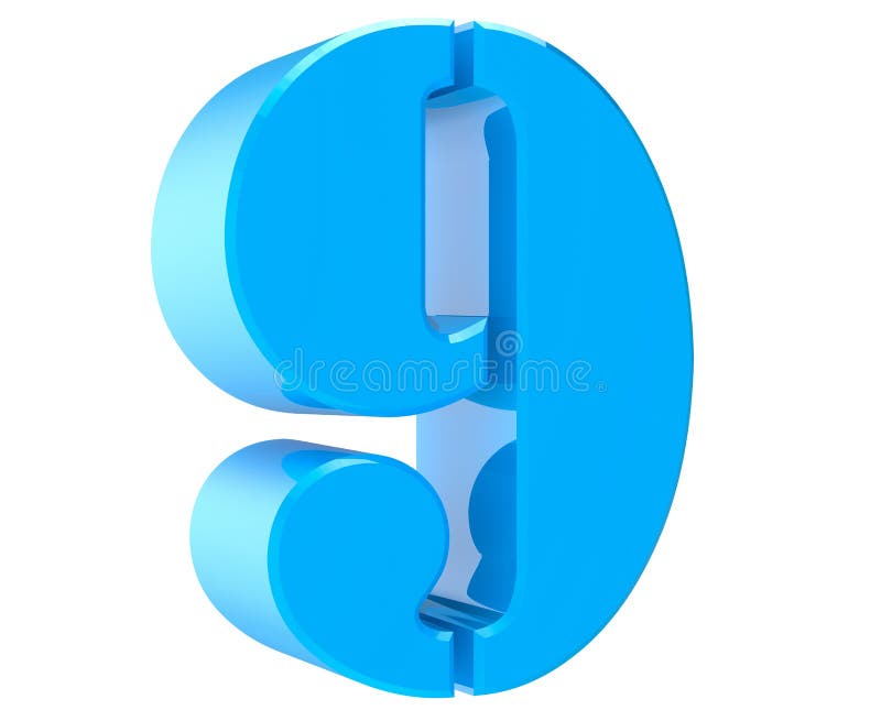 3d Blue Number 9 EXPLANATION Word Isolated on White Background 3d ...