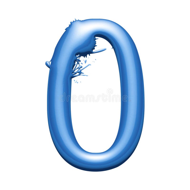 3d Blue Number 0, Blue Metal, 3d Illustration Stock Illustration ...