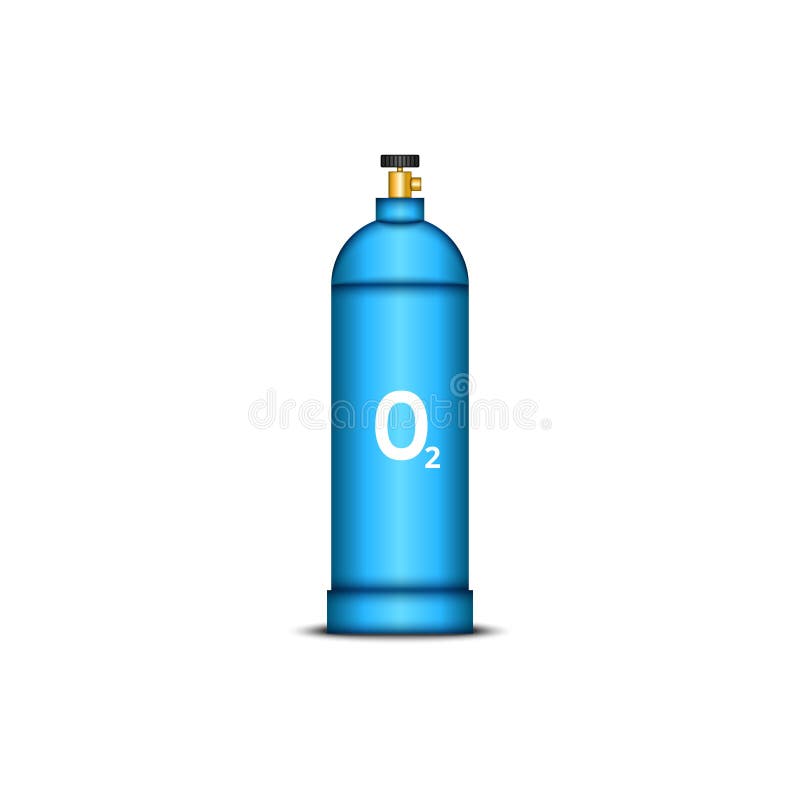3d Blue Oxygen Cylinder O2 Isolated on White Background, Realistic ...