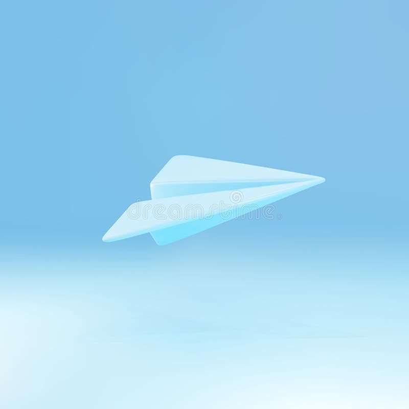 3D Blue Paper Plane, Icon on a Blue Background. Vector Illustration ...