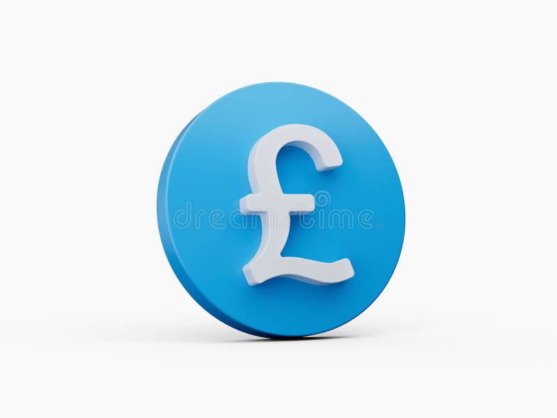 3d Blue Pound and Baht Symbol Icons with 3d Blue Balance Weight Seesaw ...