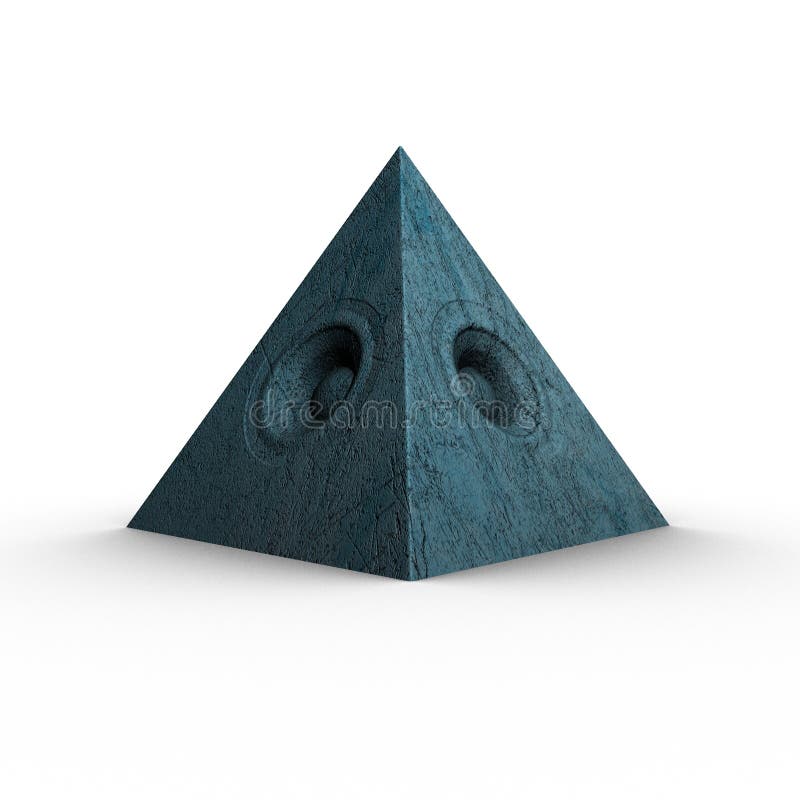 3d Blue Pyramid Grunge Old Speaker Sound System Stock Illustration ...