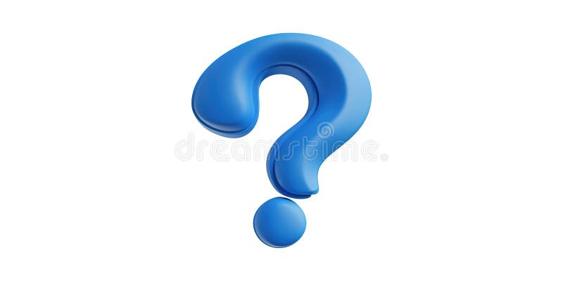 3D Blue Question Mark Symbol. Represents Inquiry, Curiosity, and ...
