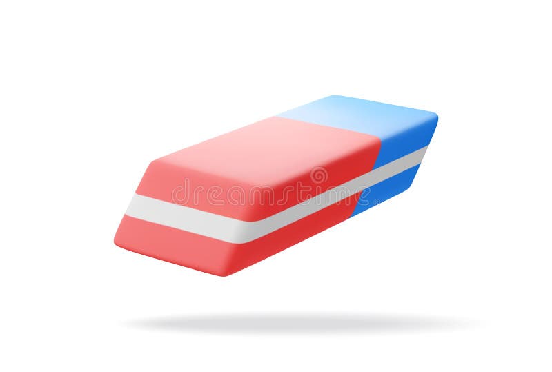 3D Blue Red Rubber Eraser Isolated on White Stock Vector - Illustration ...