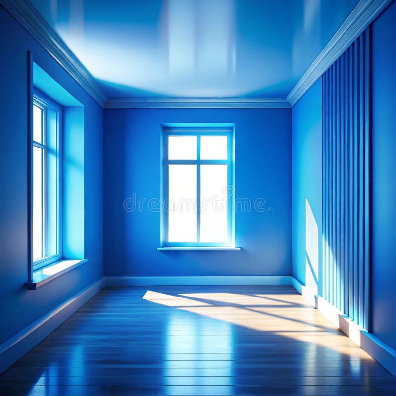 3D Blue Room Background stock illustration. Illustration of space ...
