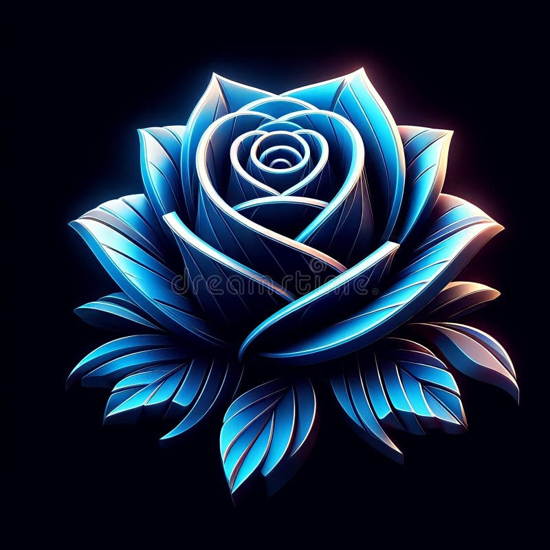 3D blue rose logo stock illustration. Illustration of shirt - 304740871