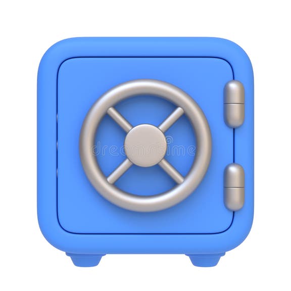 3D Blue Safe Vault with Silver Combination Lock Stock Photo - Image of ...