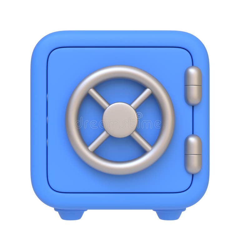 3D Blue Safe Vault with Silver Combination Lock Stock Photo - Image of ...