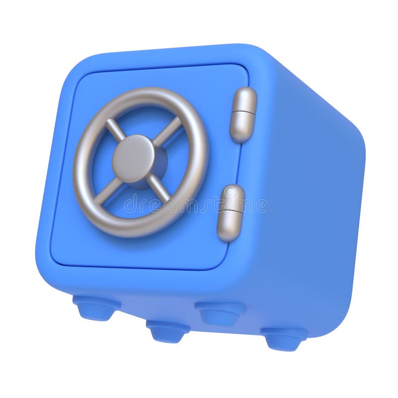 3D Blue Safe Vault with Silver Combination Lock Stock Illustration ...