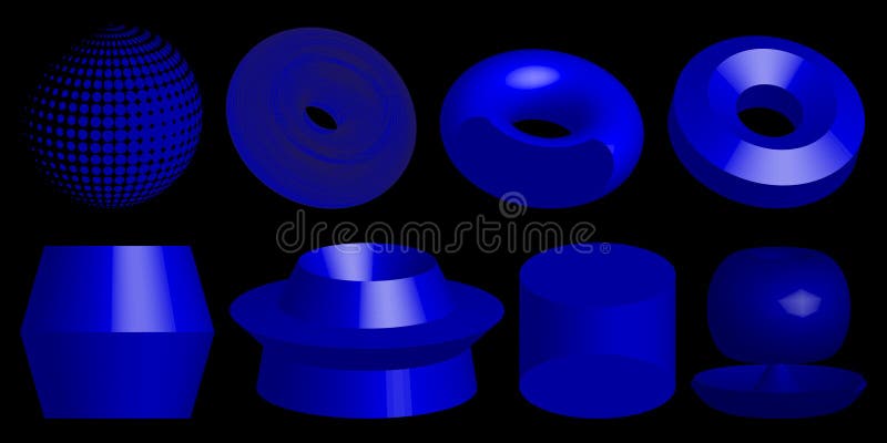 3 D blue shapes stock vector. Illustration of company - 281752302
