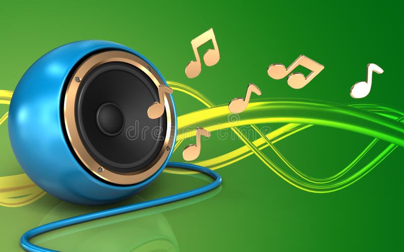 3d Blue Sound Speaker Blue Sound Speaker Stock Illustration ...