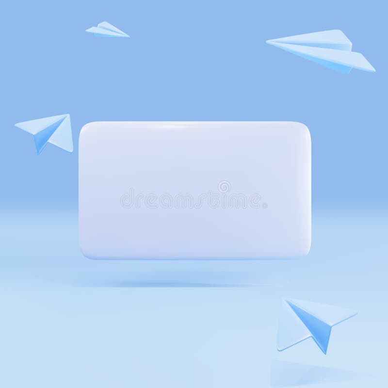 3d Blue Speech Bubble Message and Blue Planes. Vector Illustration ...