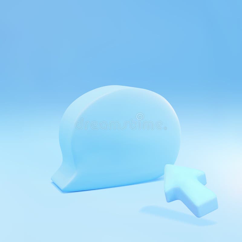 3d Blue Speech Bubble Message and Realistic Arrow, Cursor. Vector ...