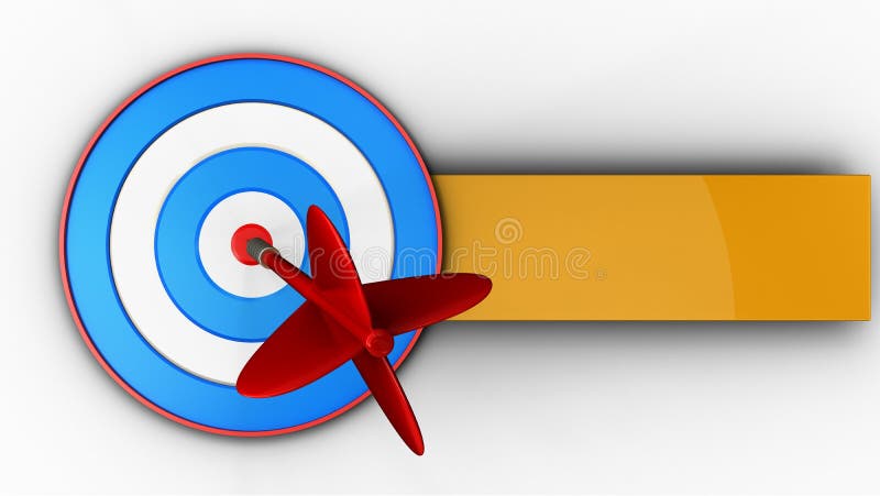 3d blue target with dart stock illustration. Illustration of perfection ...