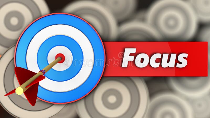 3d Blue Target with Focus Sign Stock Illustration - Illustration of ...