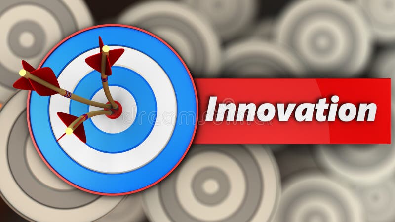 3d Blue Target with Innovation Sign Stock Illustration - Illustration ...