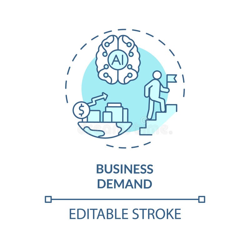 2D Blue Thin Linear Icon Business Demand Concept Stock Vector ...