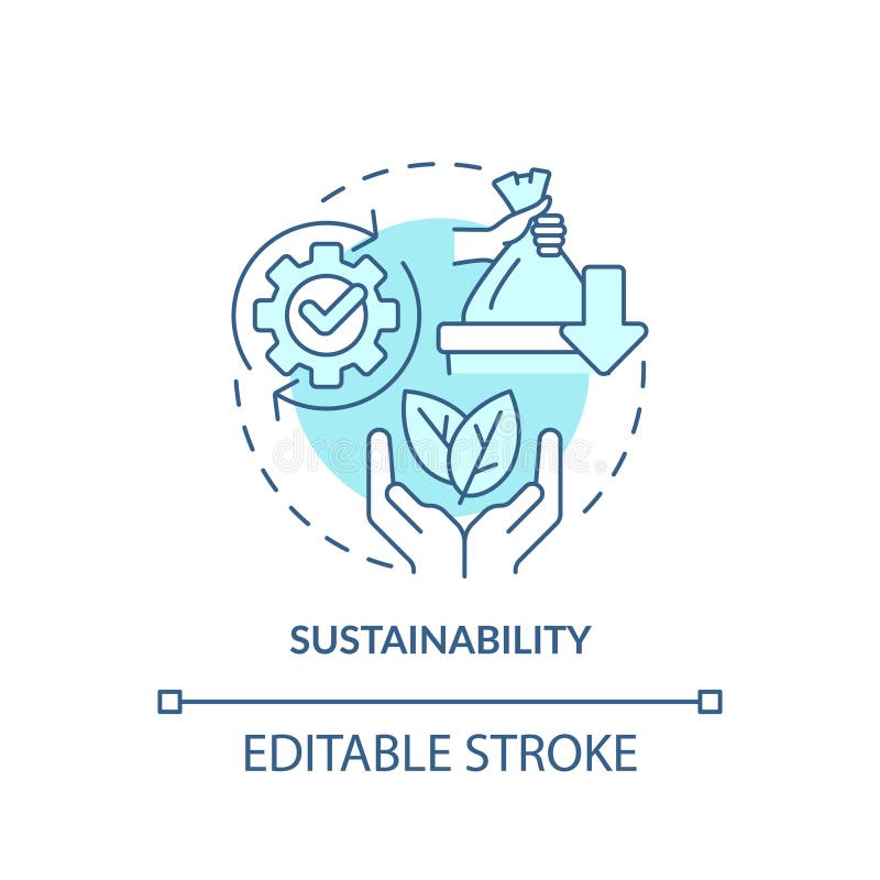 2D Blue Thin Linear Icon Sustainability Concept Stock Vector ... 2D Blue Thin Linear Icon Sustainability Concept Stock Vector ...