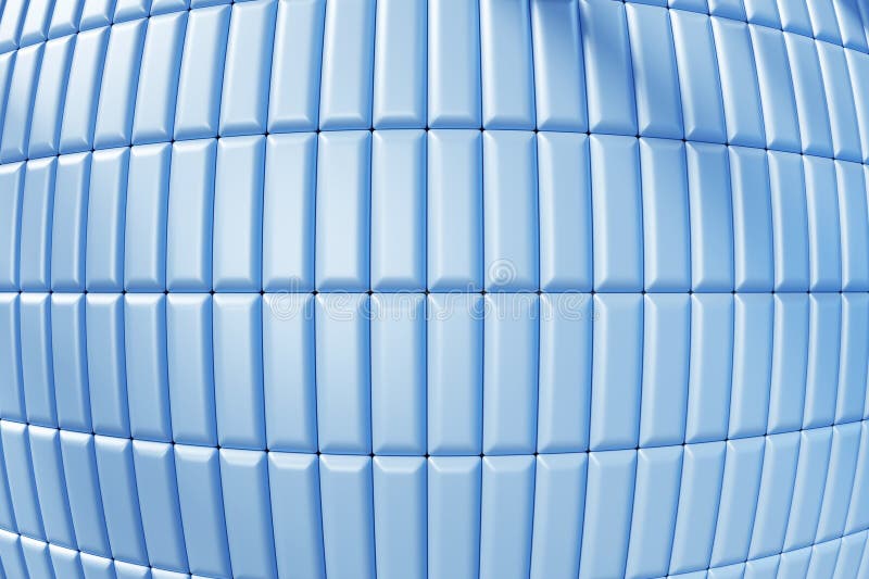 3d Blue Tile Wall Background with Fisheye Effect Render. Abstract ...