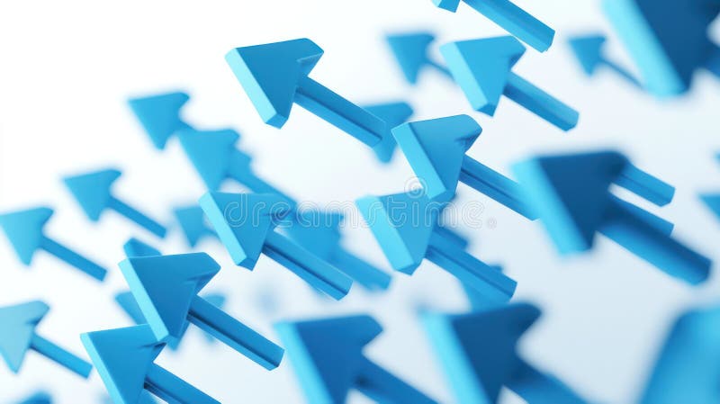 3D Blue Up Arrows stock illustration. Illustration of floating - 341066633