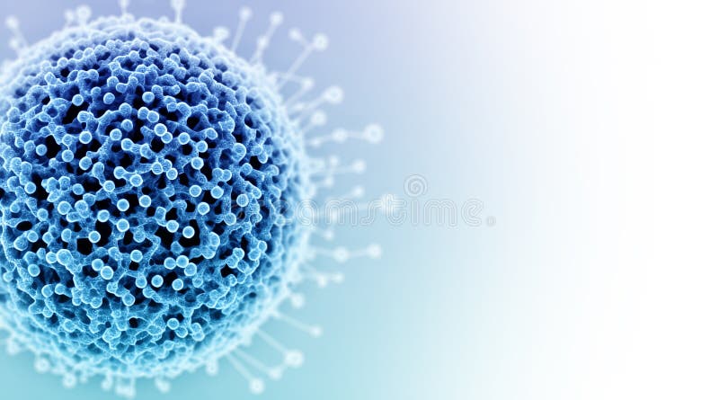 3D Blue Virus Molecules stock photo. Image of biology - 263648886