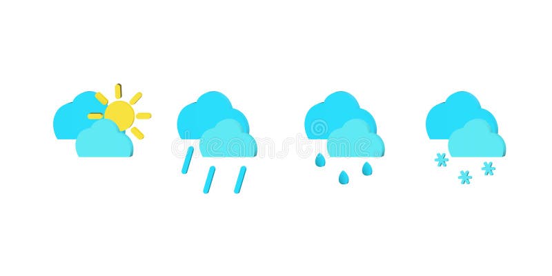 Blue weather Icon set. stock illustration. Illustration of element ...
