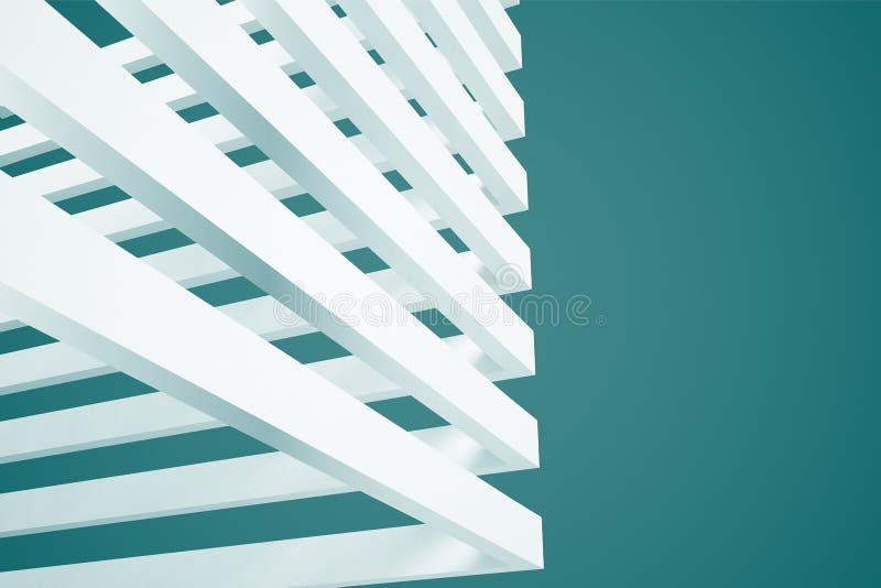 3d Blue White Modern Building Concept Background Stock Illustration ...