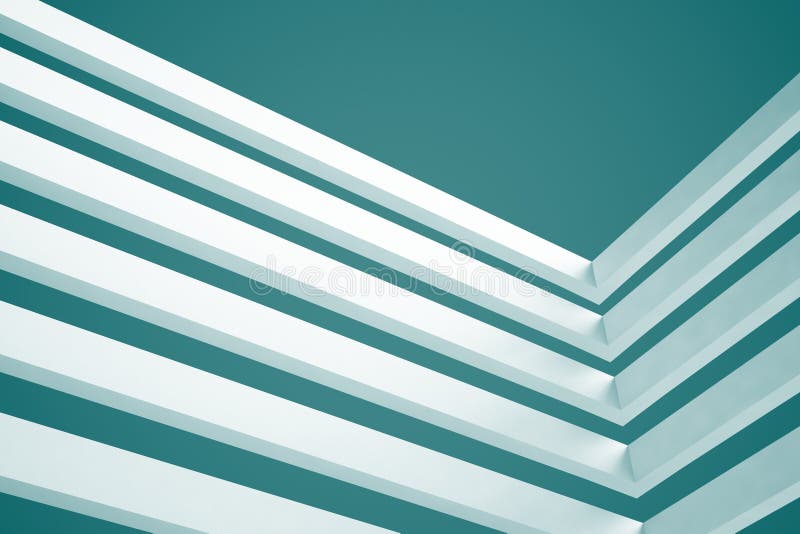 3d Blue White Modern Building Concept Background Stock Illustration ...