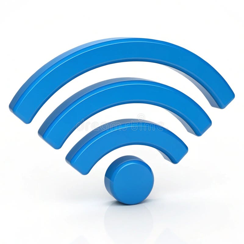 3D blue WiFi signal icon stock illustration. Illustration of icon ...