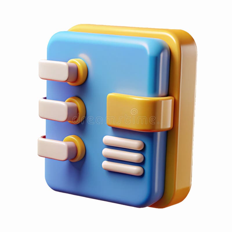 3D Blue and Yellow Vault Icon with Padlock Design for Security or ...
