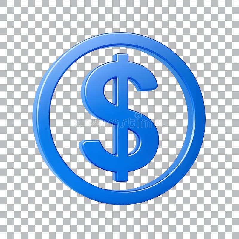 3D Blur Dollar Sign Icon a Isolated on Transparent Background Stock ...