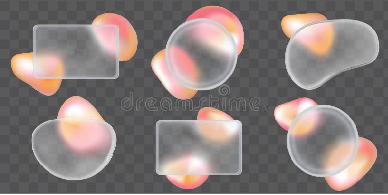 3d Blur Glassmorphism Blob Frame Design with Rectangle and Circle Shape ...