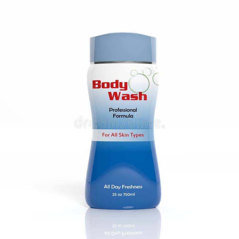 3D Body Wash Plastic Bottle Stock Illustration - Illustration of ...