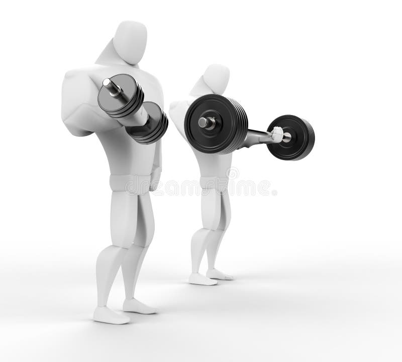 3D Bodybuilders Weightlifting Stock Illustration - Illustration of ...