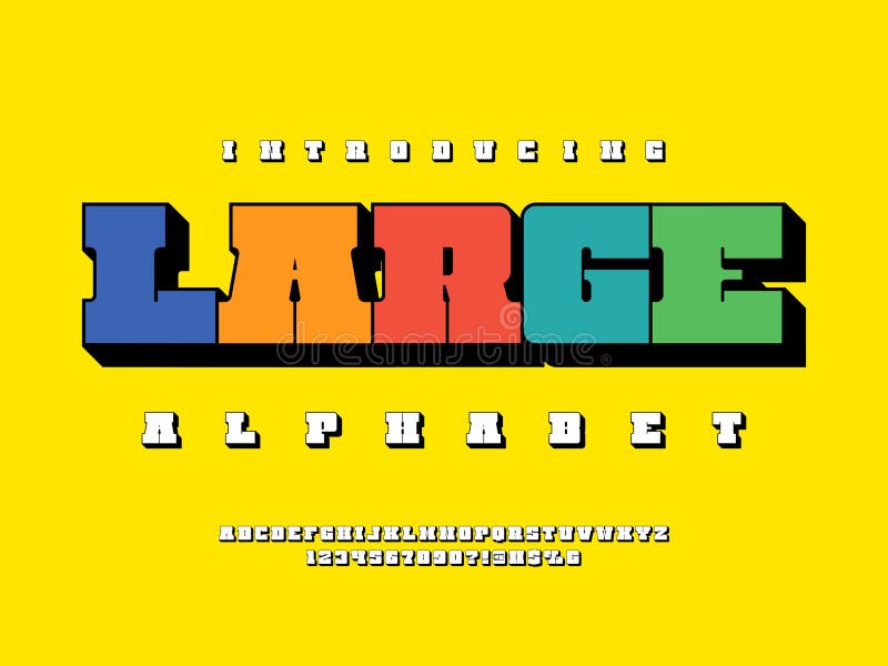 3D bold alphabet stock vector. Illustration of colorful - 361713334