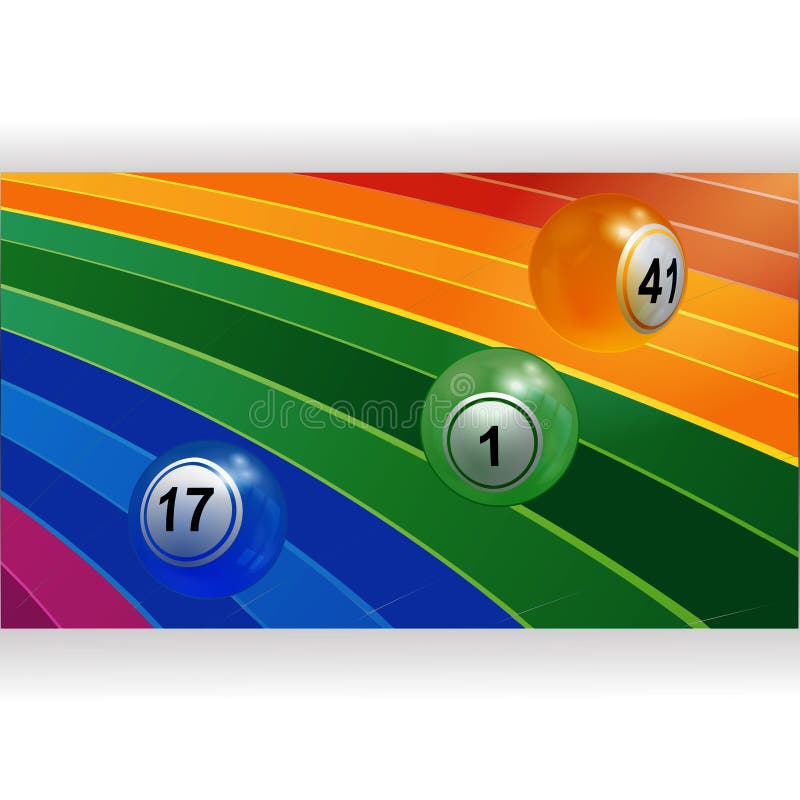 3D Bongo Balls Rolling on Curved Rainbow Panel Stock Illustration ...