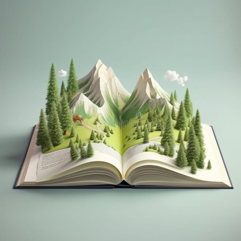 3d Book Forest. Generative Ai Illustration Stock Illustration ...