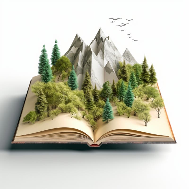 3d Book Forest. Generative Ai Illustration Stock Illustration ...