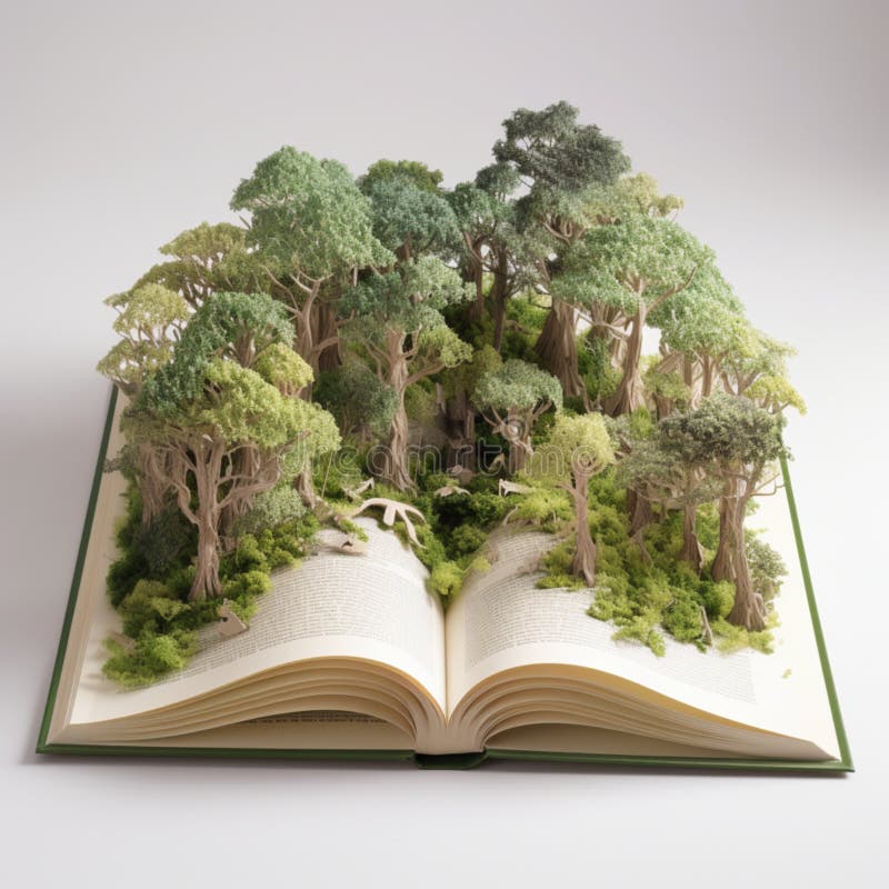 3d Book Forest. Generative Ai Illustration Stock Illustration ...