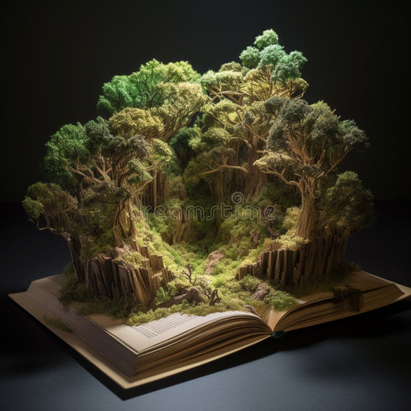 3d Book Forest. Generative Ai Illustration Stock Illustration ...