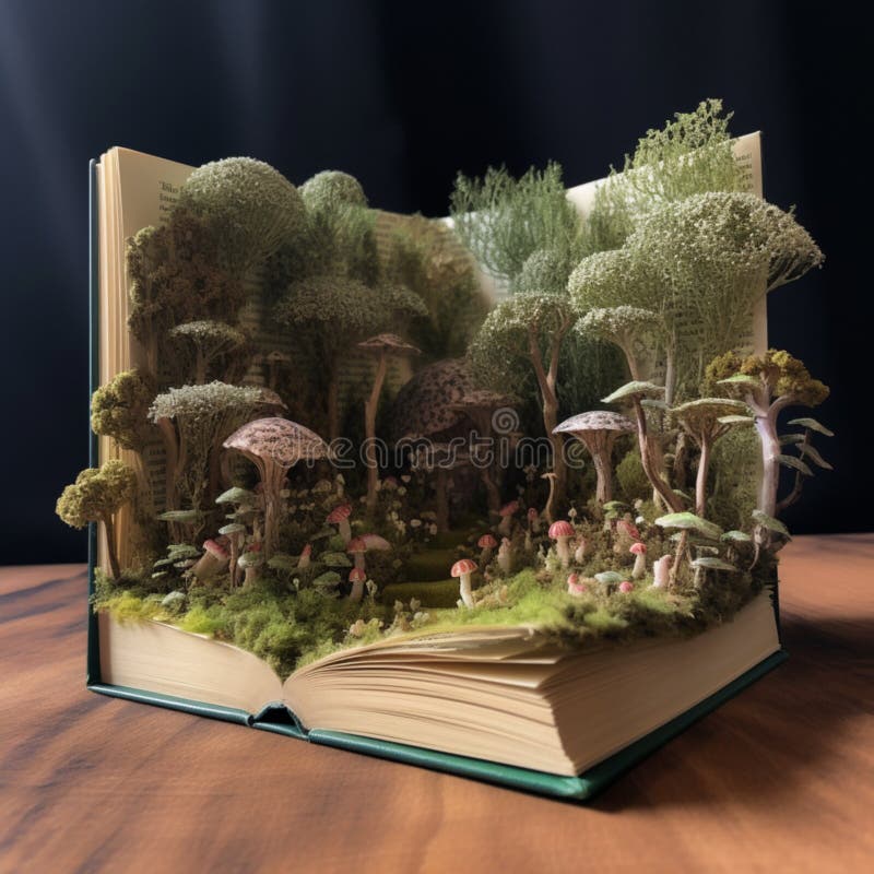 3d Book Forest. Generative Ai Illustration Stock Illustration ...